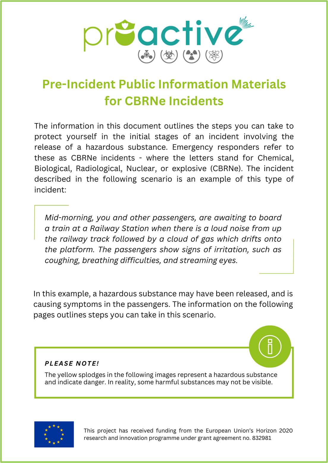 Pre-Incident Public Information Materials for CBRNe Incidents ...